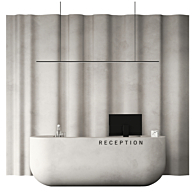 Reception desk natural rock 5 - Office furniture - 3D model