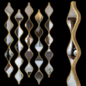 Single Gold Teardrop Panel Mirror - Mirror - 3D model
