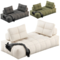 CHEESE SCANDINAVIAN FABRIC SQUARE TOFU BLOCK MODULE SOFA - Sofa - 3D model