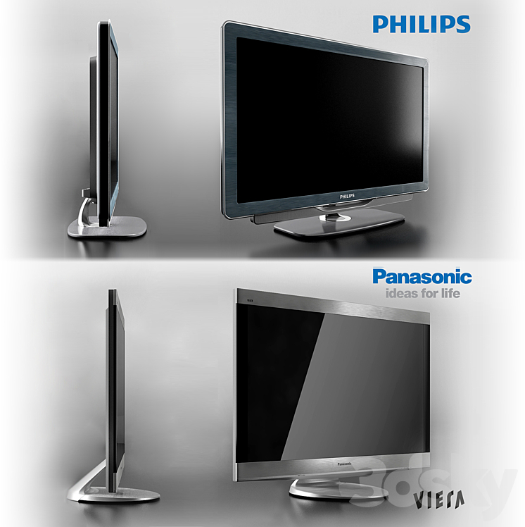 Philips and Panasonic - TV - 3D model