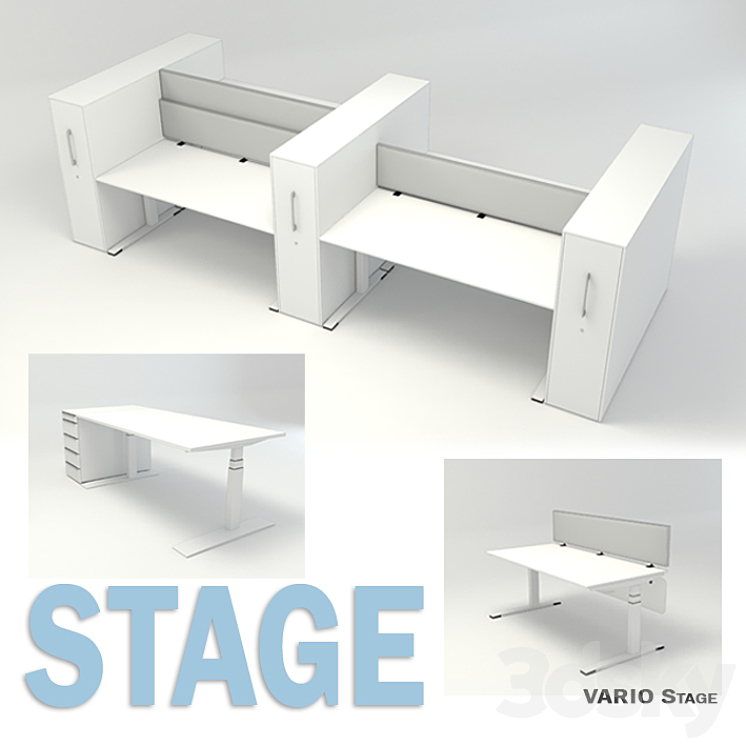 Office desks Stage by VARIO - Office furniture - 3D model