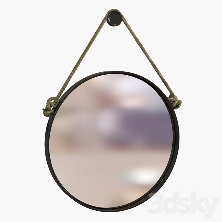 Restoration Hardware iron and rope mirror - Mirror - 3D model