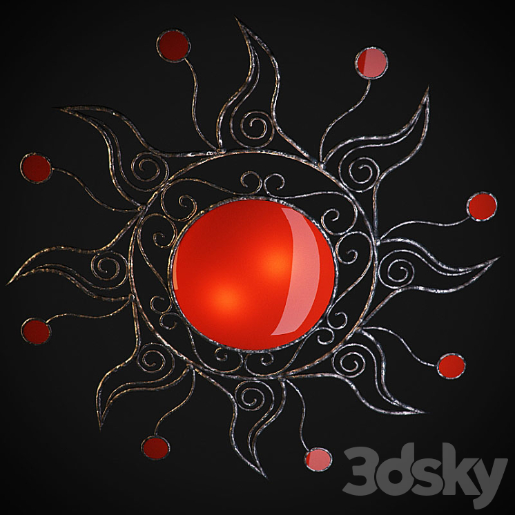 Sun chandelier - Ceiling lamp - 3D model