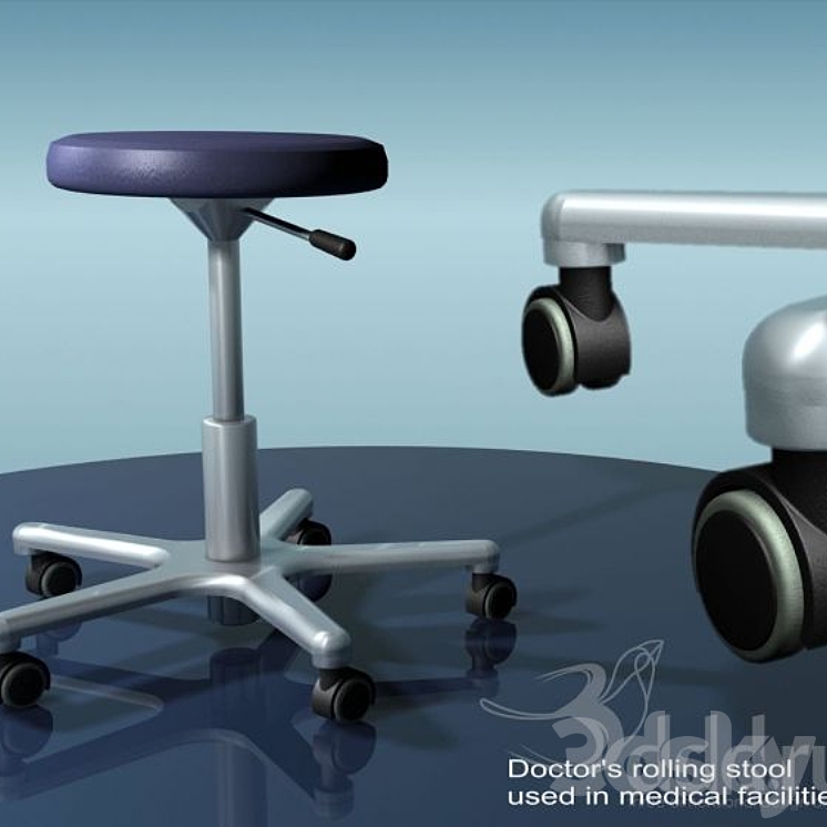 Doctors rolling stool - Chair - 3D model