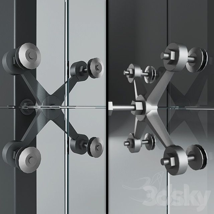 Spider glass - Facade element - 3D model