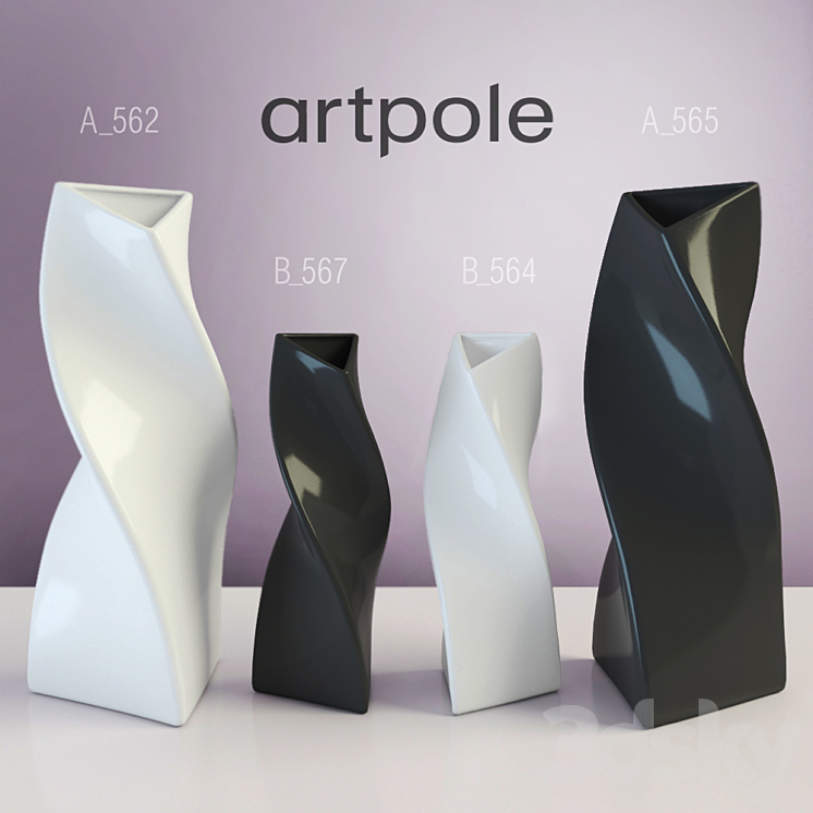 [3DSKY] Artpole. Set Designer Vases 017 3D Model | NEW UPDATE 2023