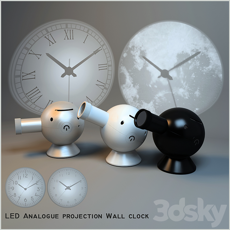 Projection Clock LED Analogue projection Wall clock - Watches & Clocks ...