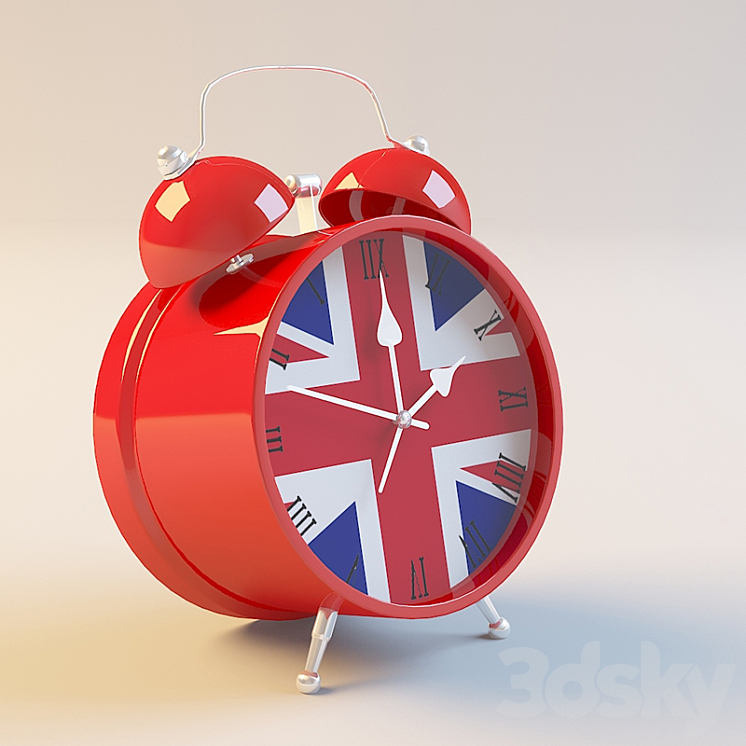 Alarm clock with British flag - Watches & Clocks - 3D model