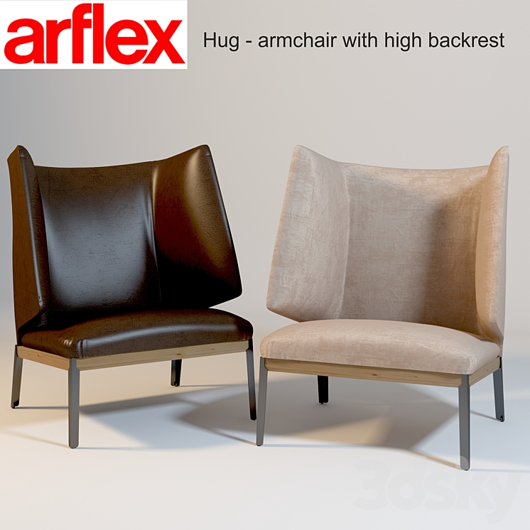 Hug - armchair with high backrest - Arm chair - 3D model