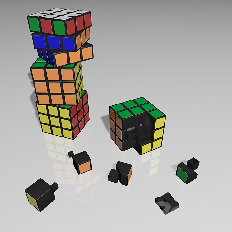 Rubik's Cube 3x3 - Toy - 3D model
