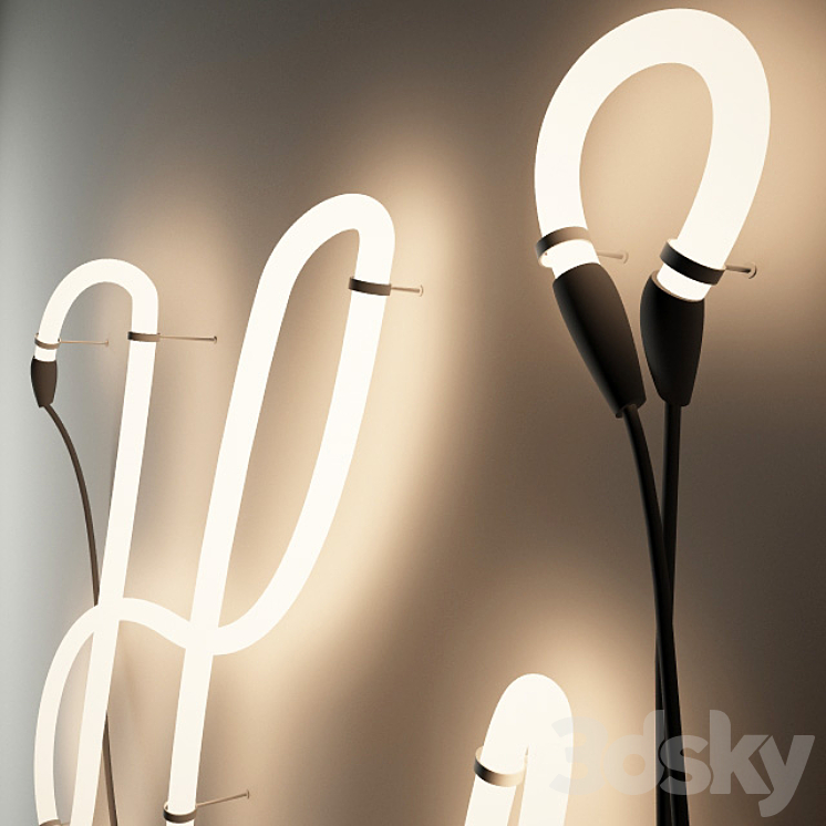 Hi neon sign - Street lighting - 3D model