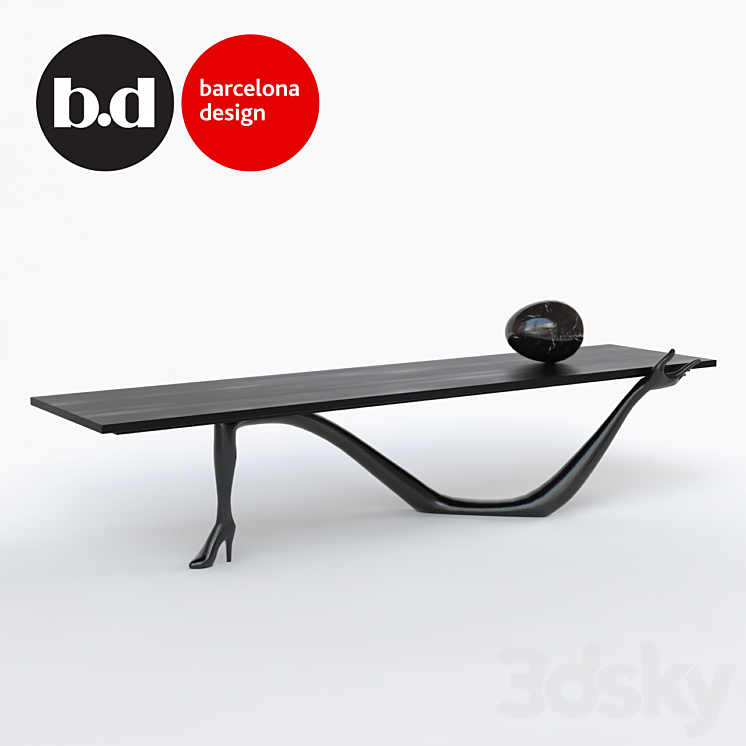 Leda Black Label Table barcelona design - Table - 3D model