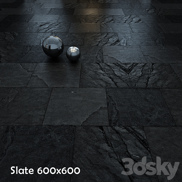 Black slate - Stone - 3D model