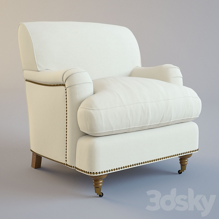 Chloe Club Arm Chair with custom upholstery - Arm chair - 3D model