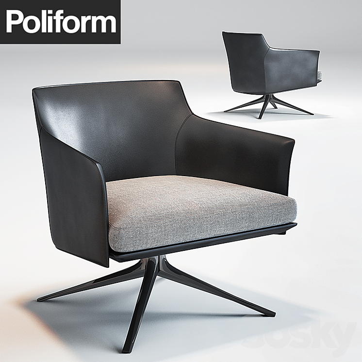 Poliform_Stanford_Jean-Marie Massaud - Arm chair - 3D model