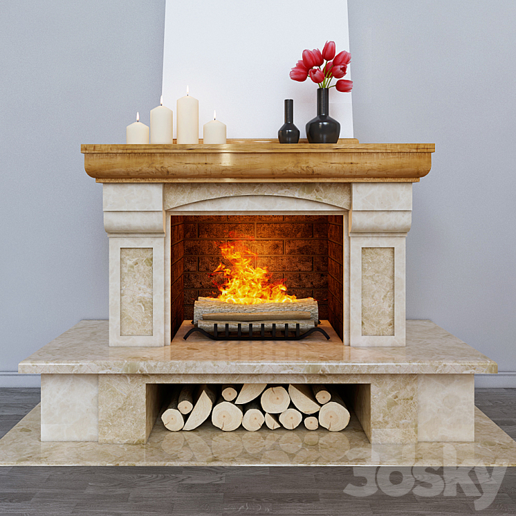 [3DSKY] Fireplace 3D Model | NEW UPDATE 2023