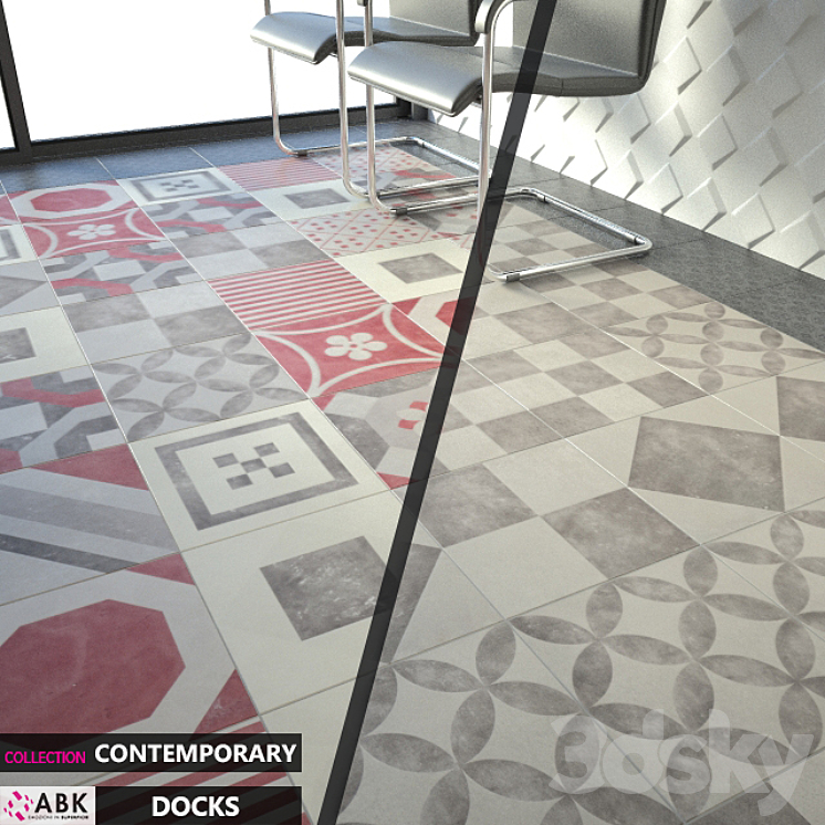 ABK COLLECTION CONTEMPORARY DOCKS Set 02 - Tile - 3D model