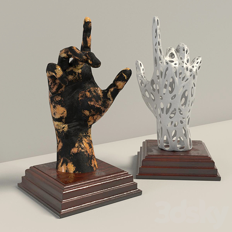 Decorative statue of hand - Sculpture - 3D model