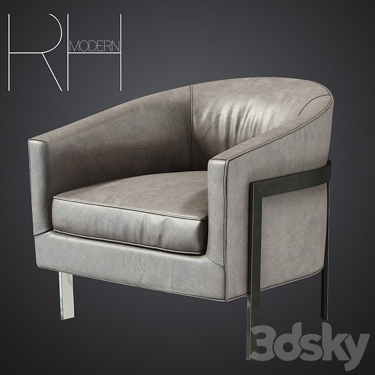 [3DSKY] RH / REGINALD LEATHER CHAIR 3D Model | NEW UPDATE 2023