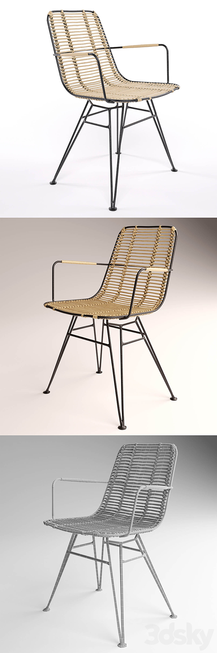 DISSET Table & Ashanti chair - Table + Chair - 3D model