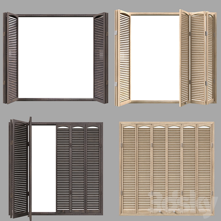 Decorative window shutters with animation - Doors - 3D model