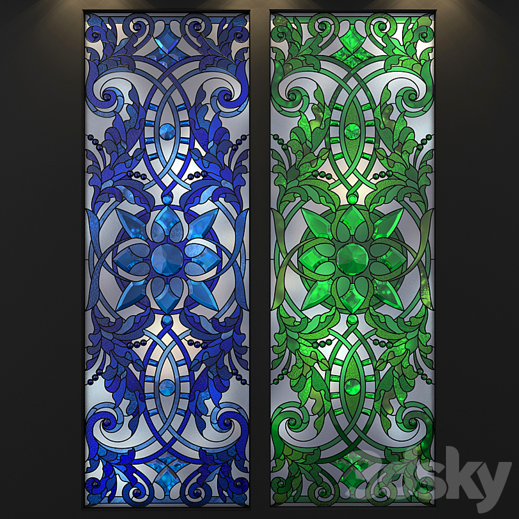 stained-glass window 3D Model - 3DSKY Decor Helper