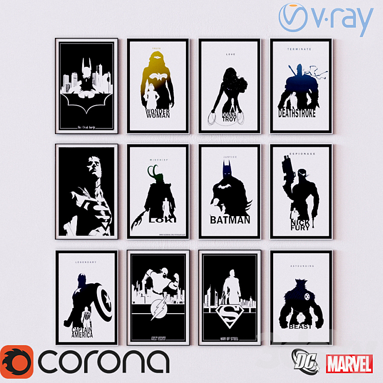 Pictures Marvel DC - Frame - 3D model