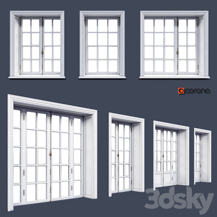 french windows - Windows - 3D model