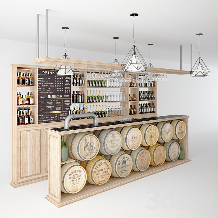 bar counter - Restaurant - 3D model