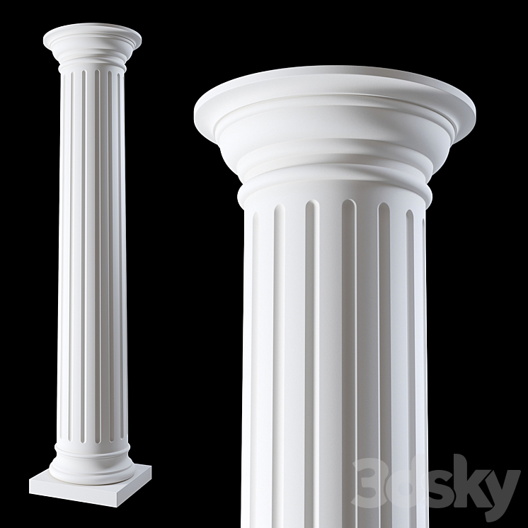Column 004. Doric order - Decorative plaster - 3D model