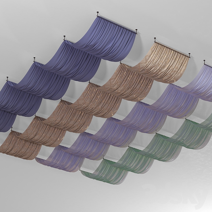 Drapery_set_2 - Curtain - 3D model
