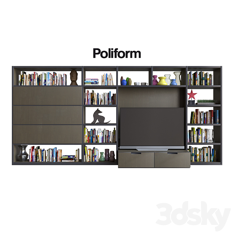 Poliform Varenna Sistemi Giorno Wall System 4 Tv Wall 3d Model