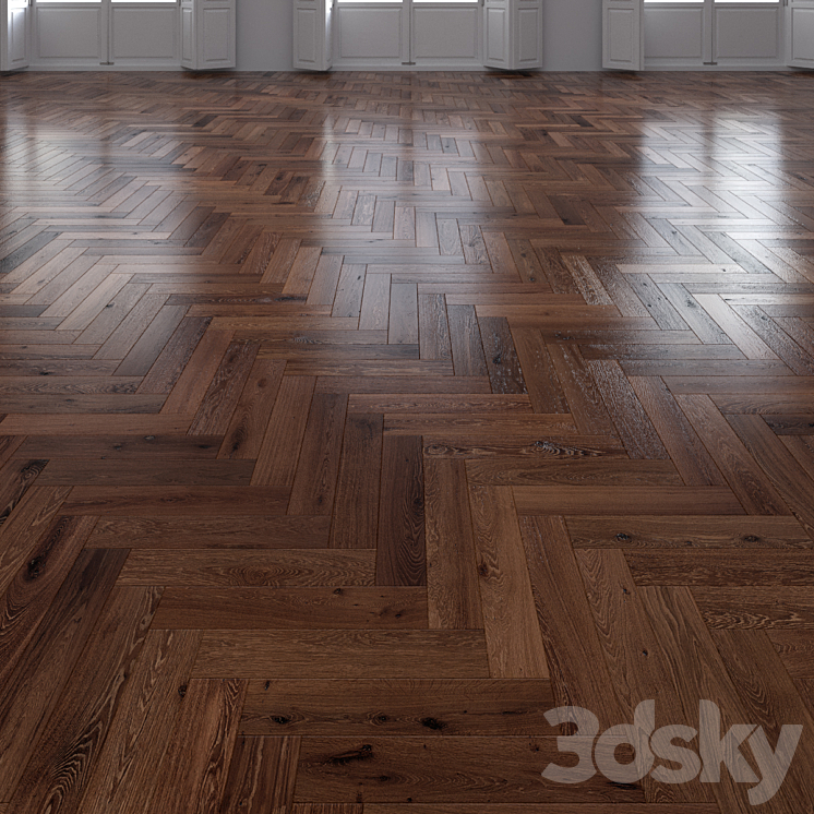 Oak Herringbones Dark Floor 3DS Max - 3ds Max Files