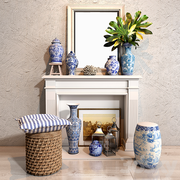 [3DSKY] The Blues_Vase Collections Set 03 3D Model | NEW UPDATE 2023