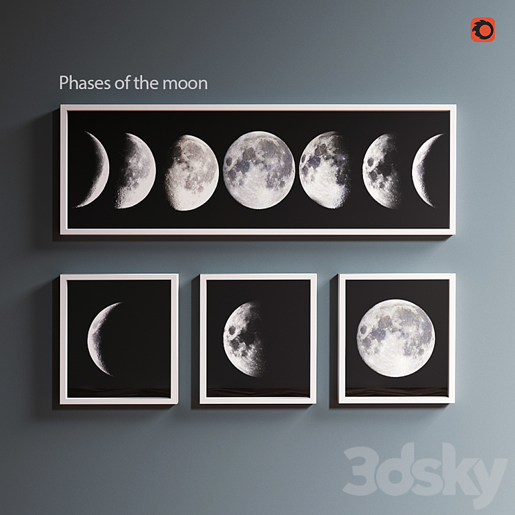 Phases of the moon - Frame - 3D model
