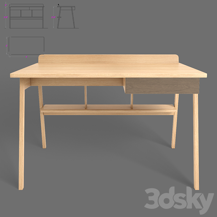 STUDY TABLE - Table - 3D model