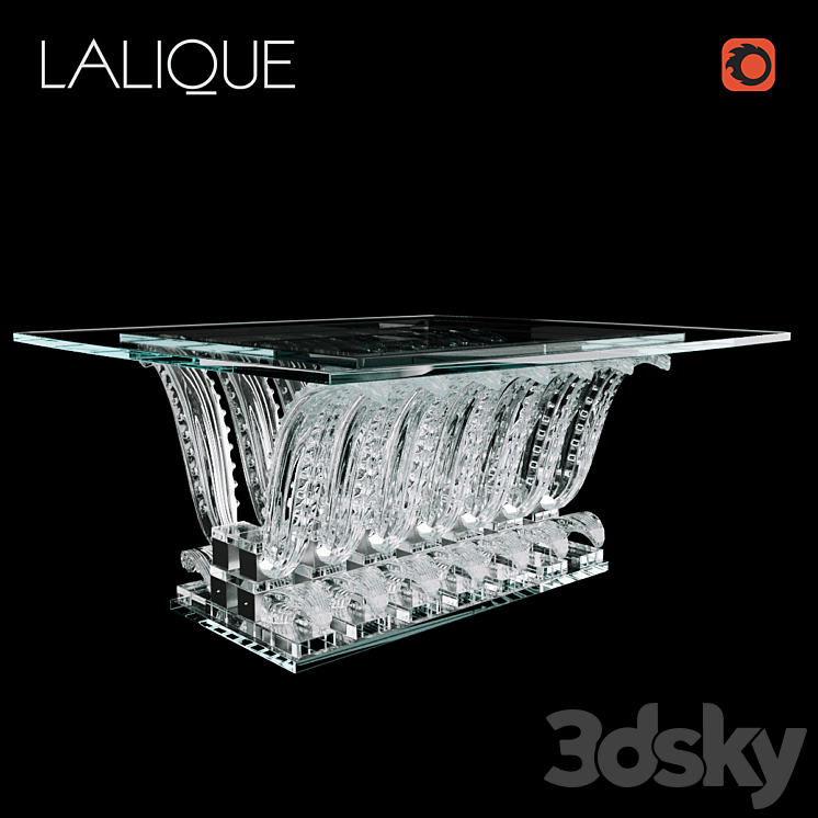 Lalique Cactus rectangular table - Table - 3D model