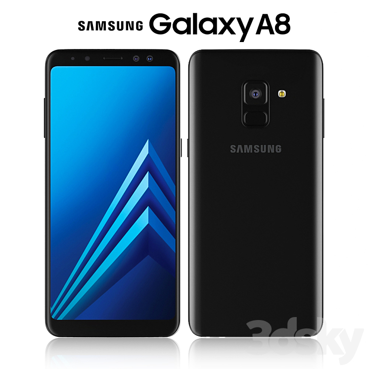 Samsung Galaxy A8 Black - Phones - 3D model