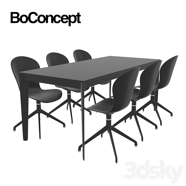 SET BOCONCEPT ADELAIDE + TORINO - Table + Chair - 3D model