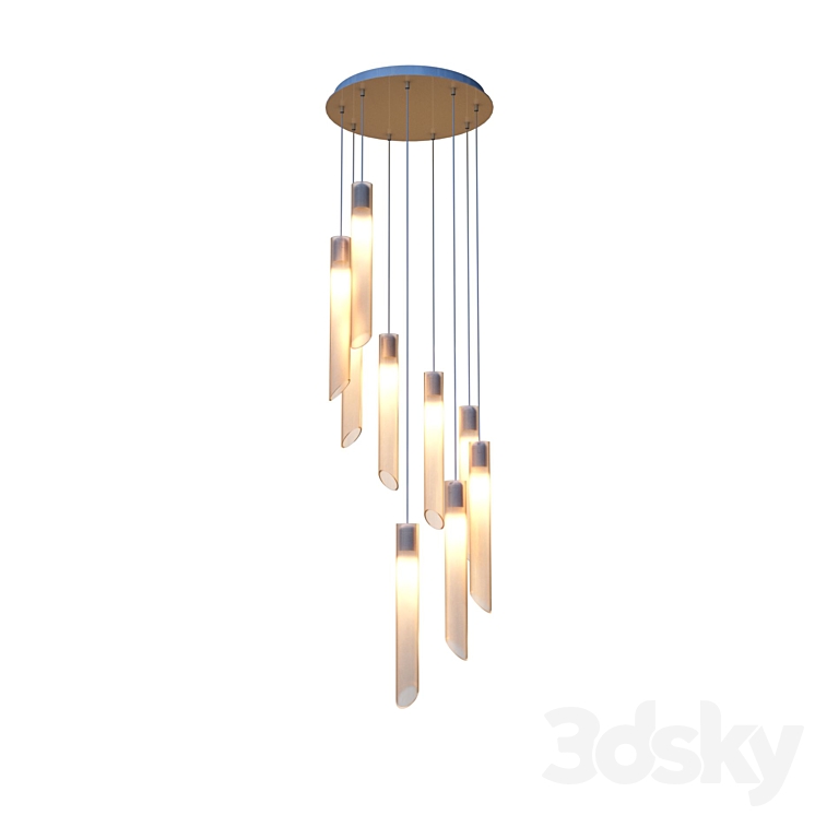 Vertical tubes - Pendant light - 3D model