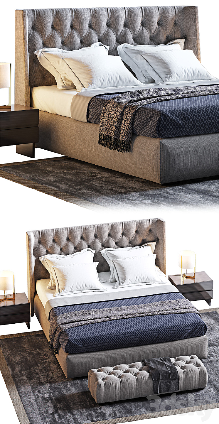 MERIDIANI TURMAN LOW - Bed - 3D model