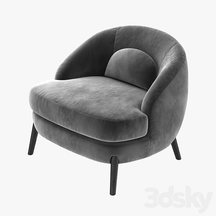 Joseph Dirand Bocca lounge chair - Arm chair - 3D model