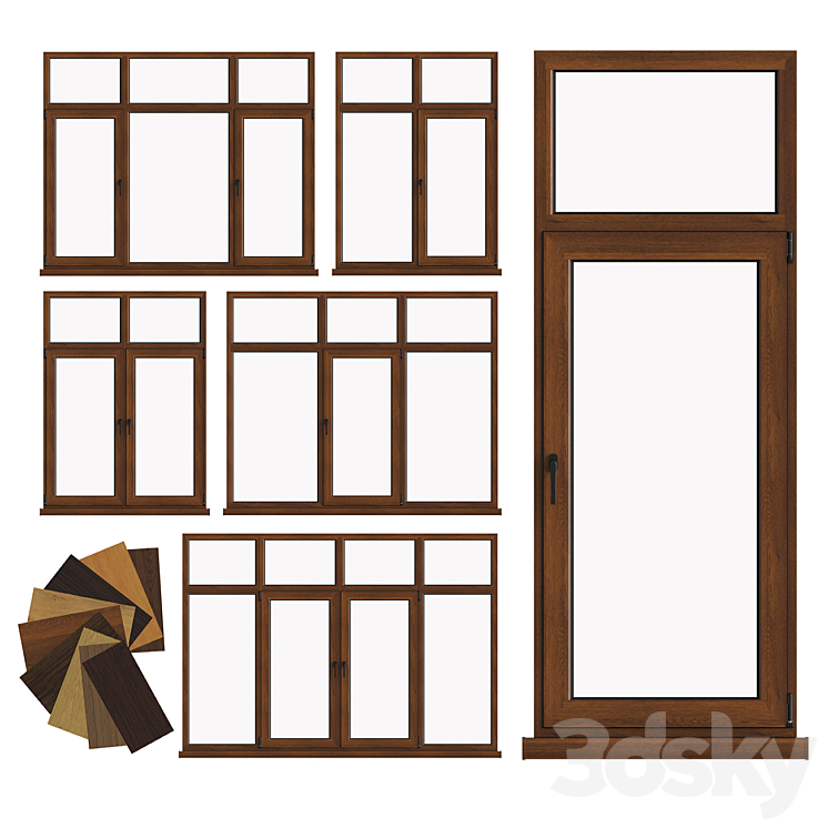 Aluminum windows 5 - Windows - 3D model