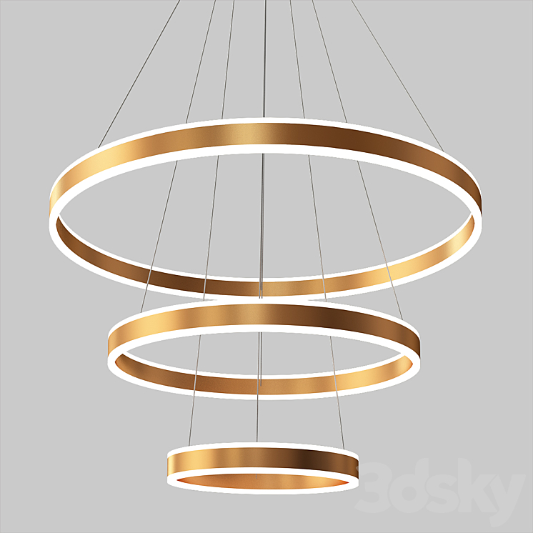 Luxury modern chandelier led ring - Pendant light - 3D model