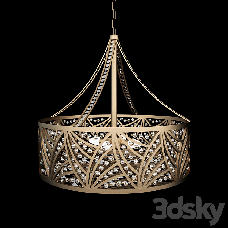 Lamp with crystals - Pendant light - 3D model