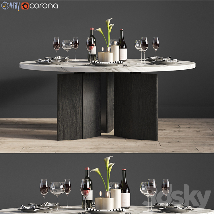 Minotti Morgan Dinning Table - Table - 3D model