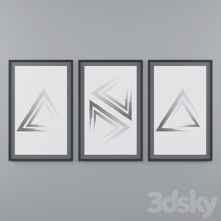 Collection of paintings geometric abstraction 07 - Frame - 3D model