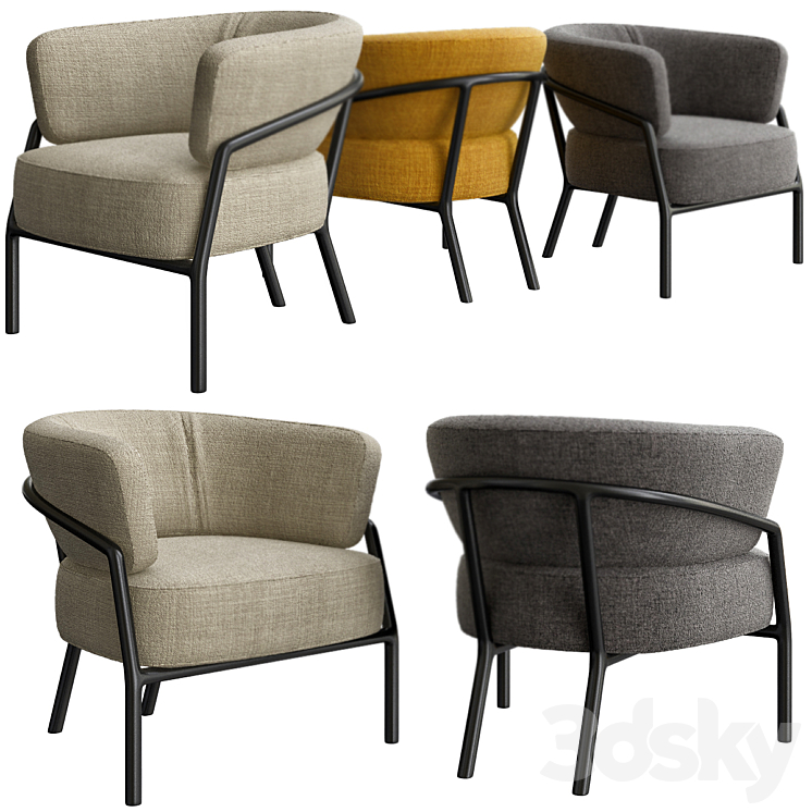 NANI By Meridiani Andrea Parisio - Arm chair - 3D model