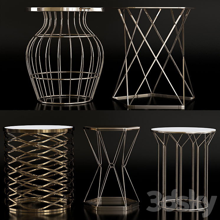 [3DSKY] Luxury Side Table 3D Model | NEW UPDATE 2023