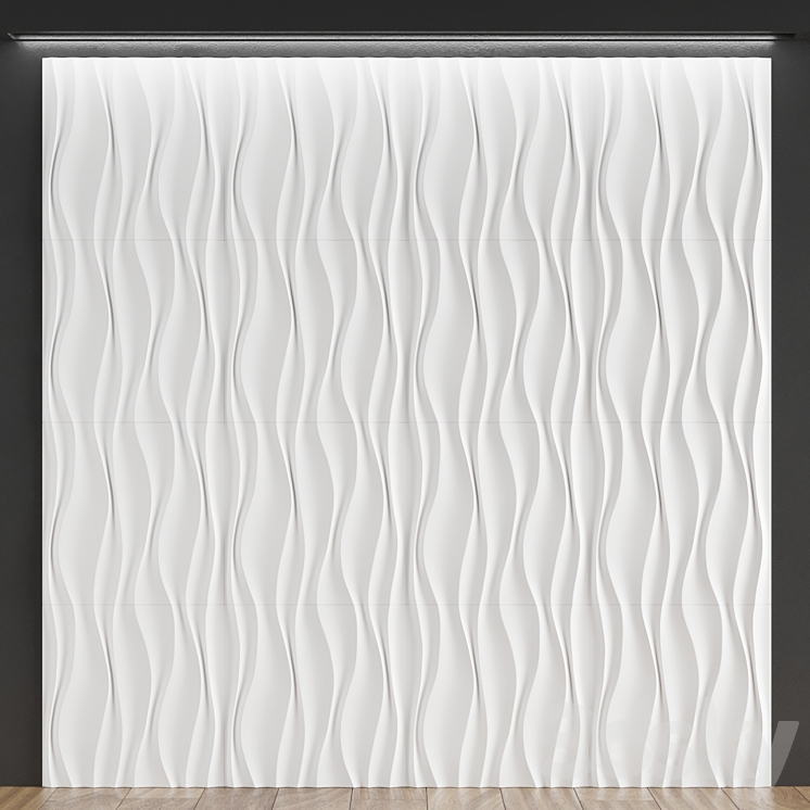 Gypsum 3D Falls panel - 3D panel - 3D model